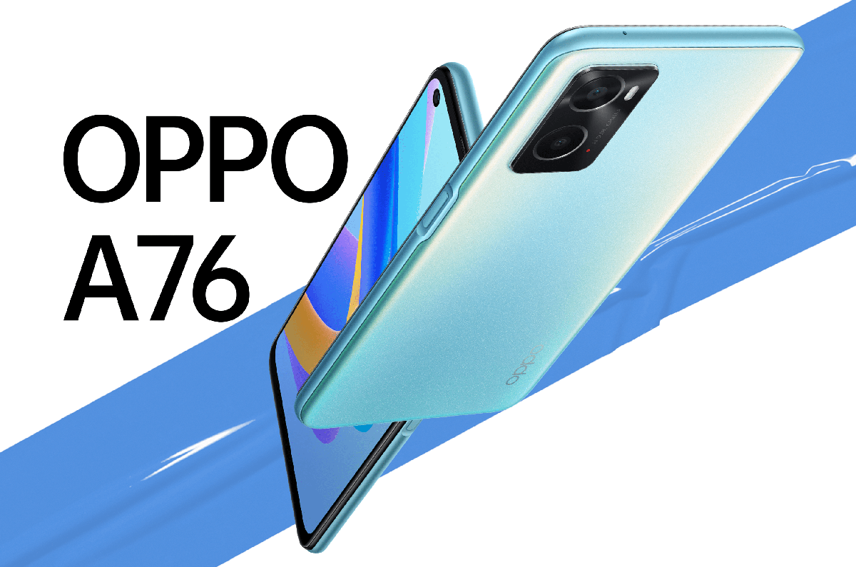 OPPO A76, 4G LTE, 128GB, Glowing Blue - eXtra Bahrain